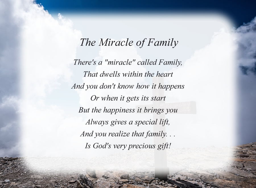 The Miracle Of Family Free Family Poems The Miracle Of Family Free Family Poems